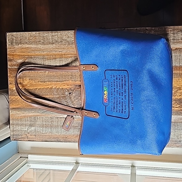 Coach | Bags | Coach Reversible City Tote In Rainbow Signature Canvas | Poshmark
